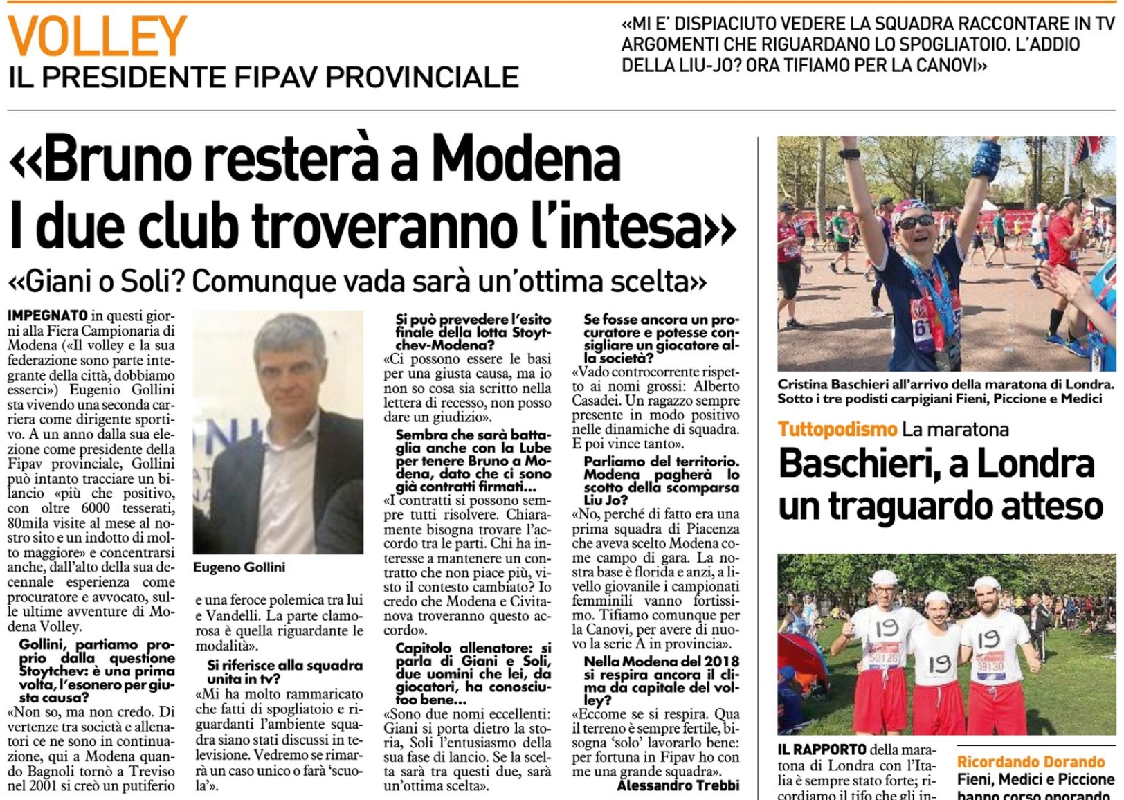Modena Volley - Resto del Carlino, Gollini: "Bruno resterà in gialloblu ...