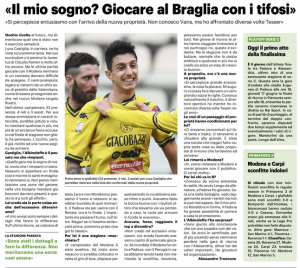 Modena FC - Resto del Carlino - Luca Castiglia: "Il mio sogno? Giocare ...